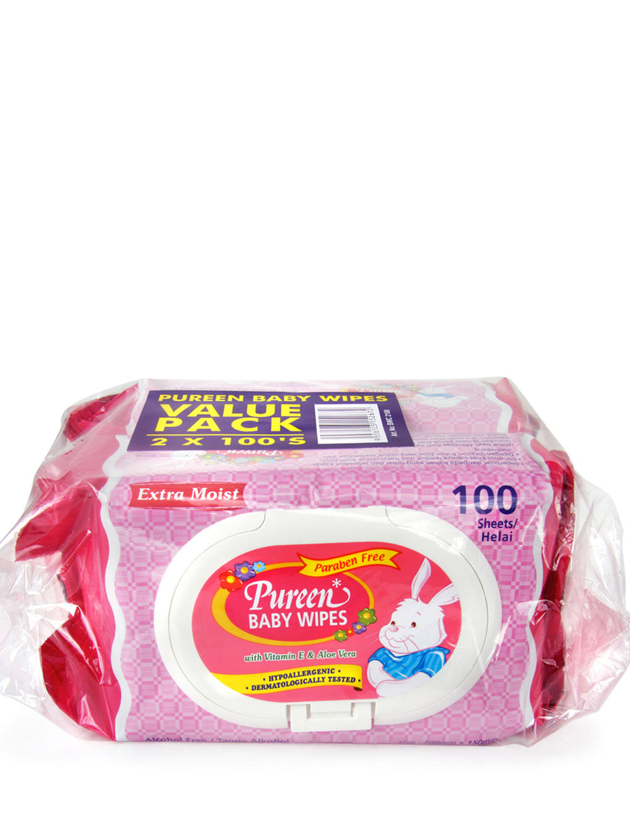 PUREEN BABY WIPES POP UP PACK PINK 2X100 S B.I.G. Publika Shopping Gallery